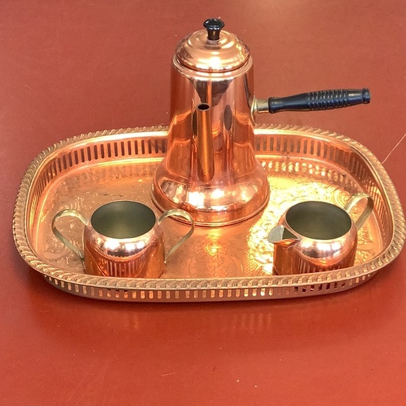 Kitchen | Copper Coffee Tea Service Set With Ornate Tray | Poshmark